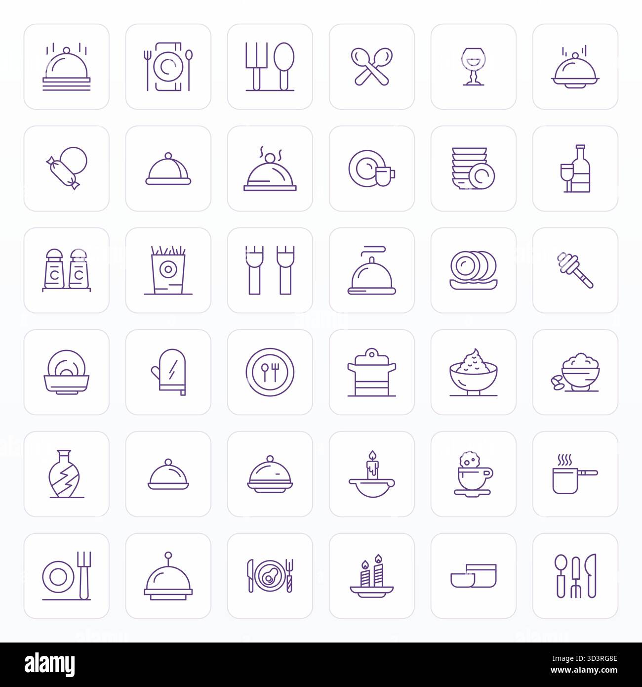 Ultimate collection of 36 vector icons representing Tableware in Bold ...