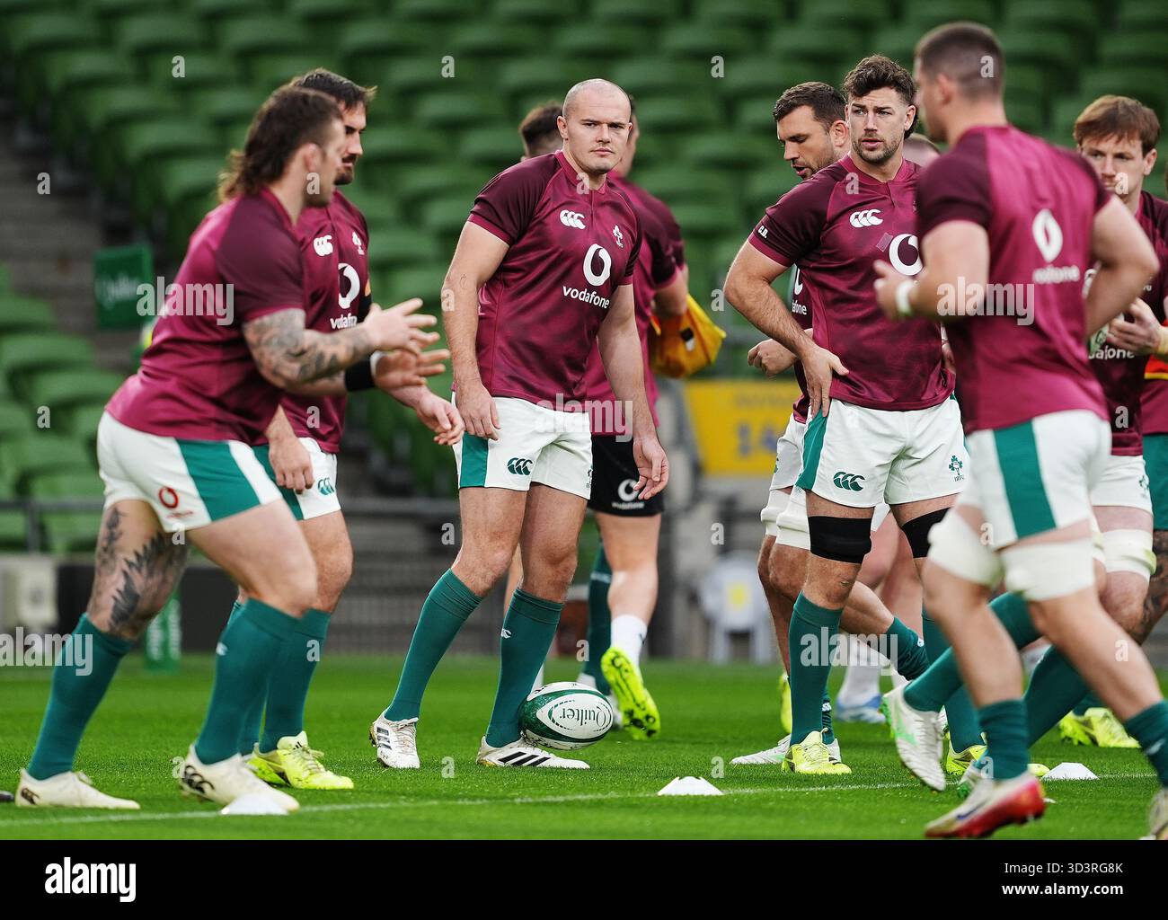Ireland's Jacob Stockdale (centre) during the captain's run at the ...
