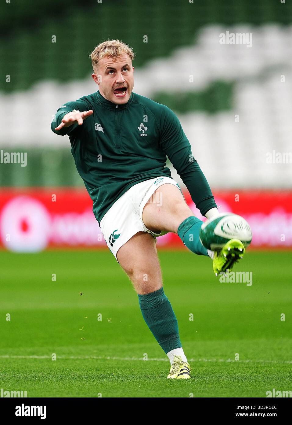 Ireland's Craig Casey during the captain's run at the Aviva Stadium in ...