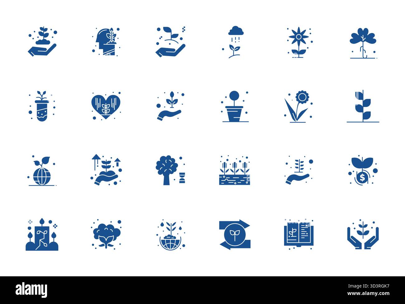 Complete package of 24 vector icons themed around Seedling, showcasing ...