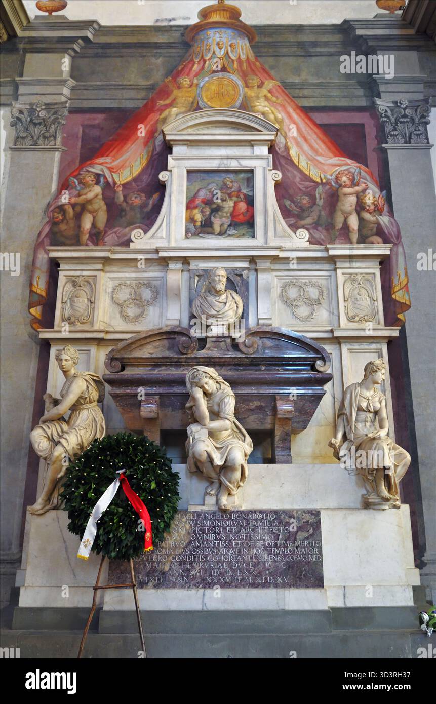 Florence, Italy - Mar 8, 2011: Tomb of the Italian sculptor, artist ...