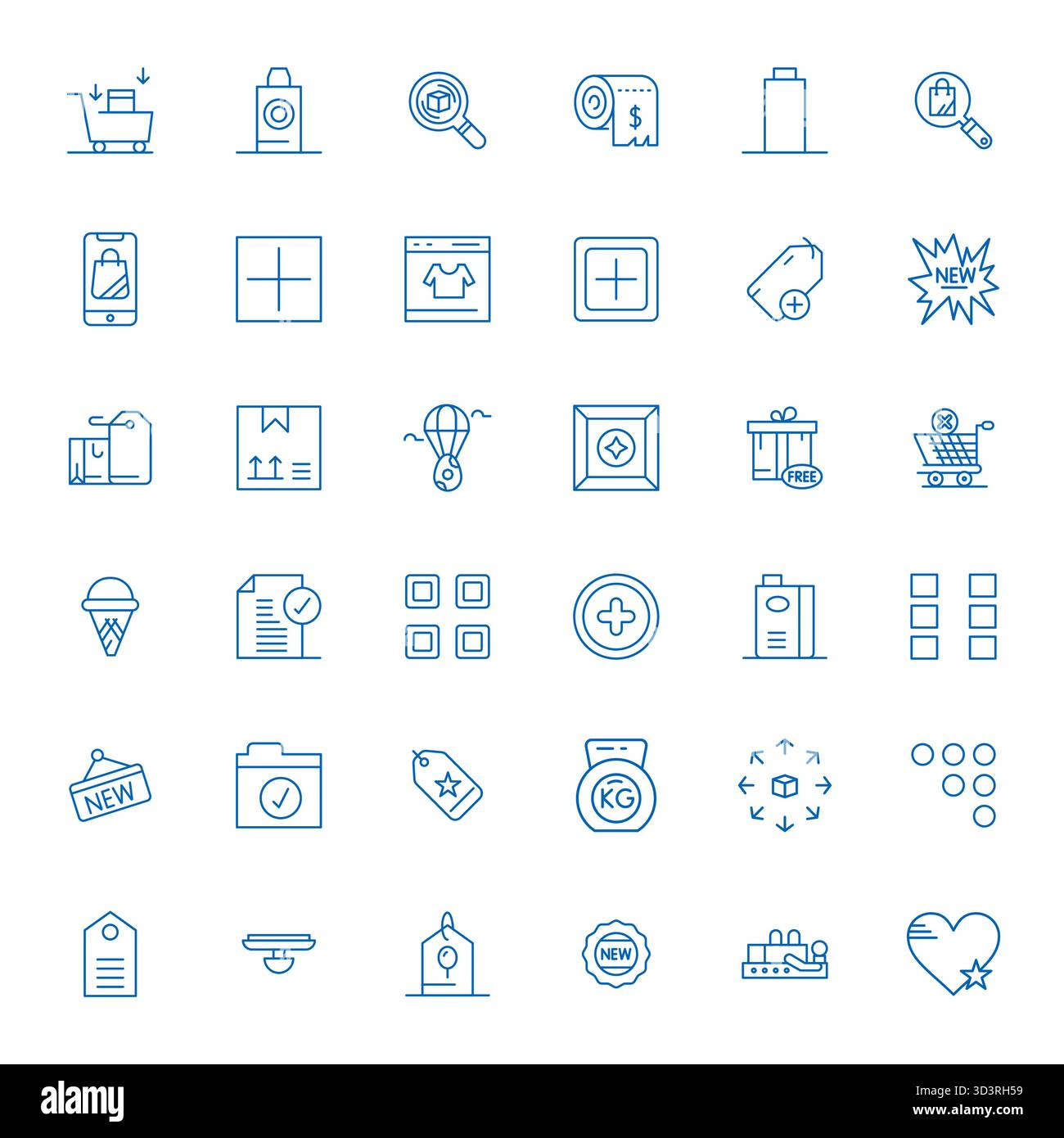 A clean collection of 36 Bold Line vector icons representing Item ...