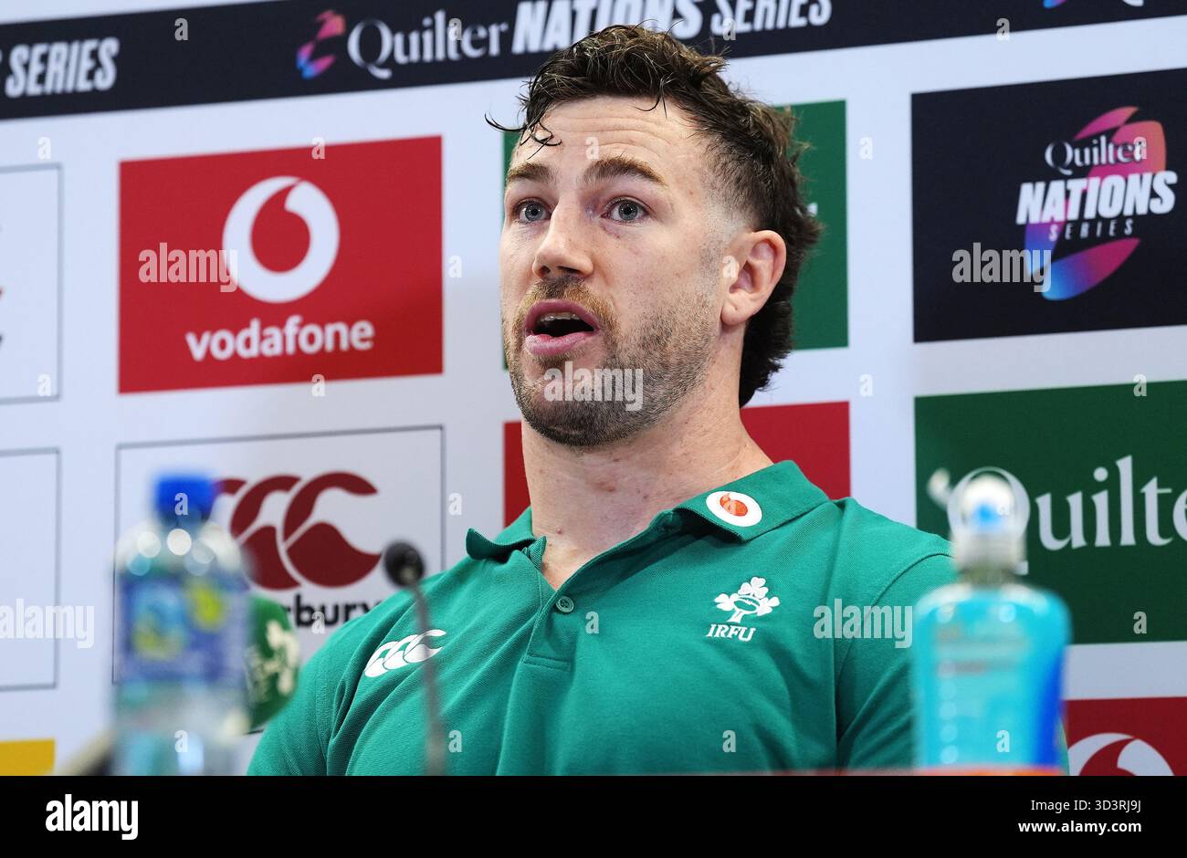 Ireland captain Caelan Doris during a press conference at the Aviva ...
