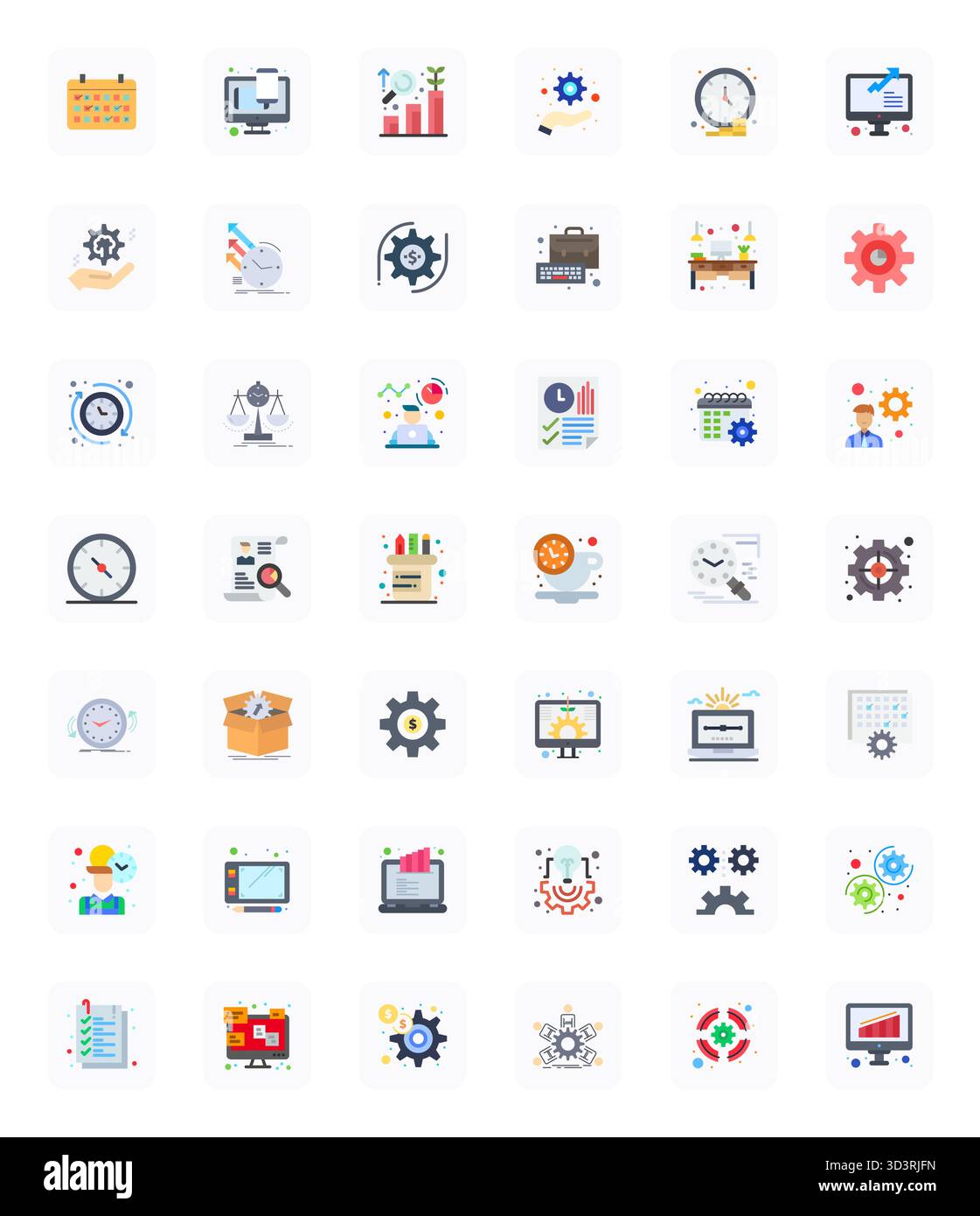 Collection of 42 Flat PIXEL Perfect vector icons for Productivity ...