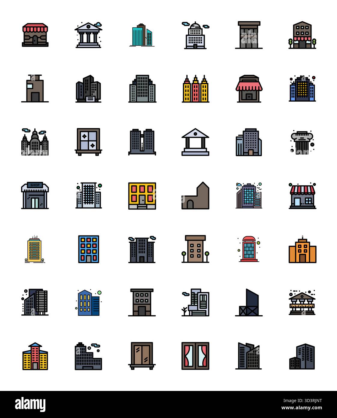 Discover a set of 42 Flat Line Filled vector icons crafted for the ...