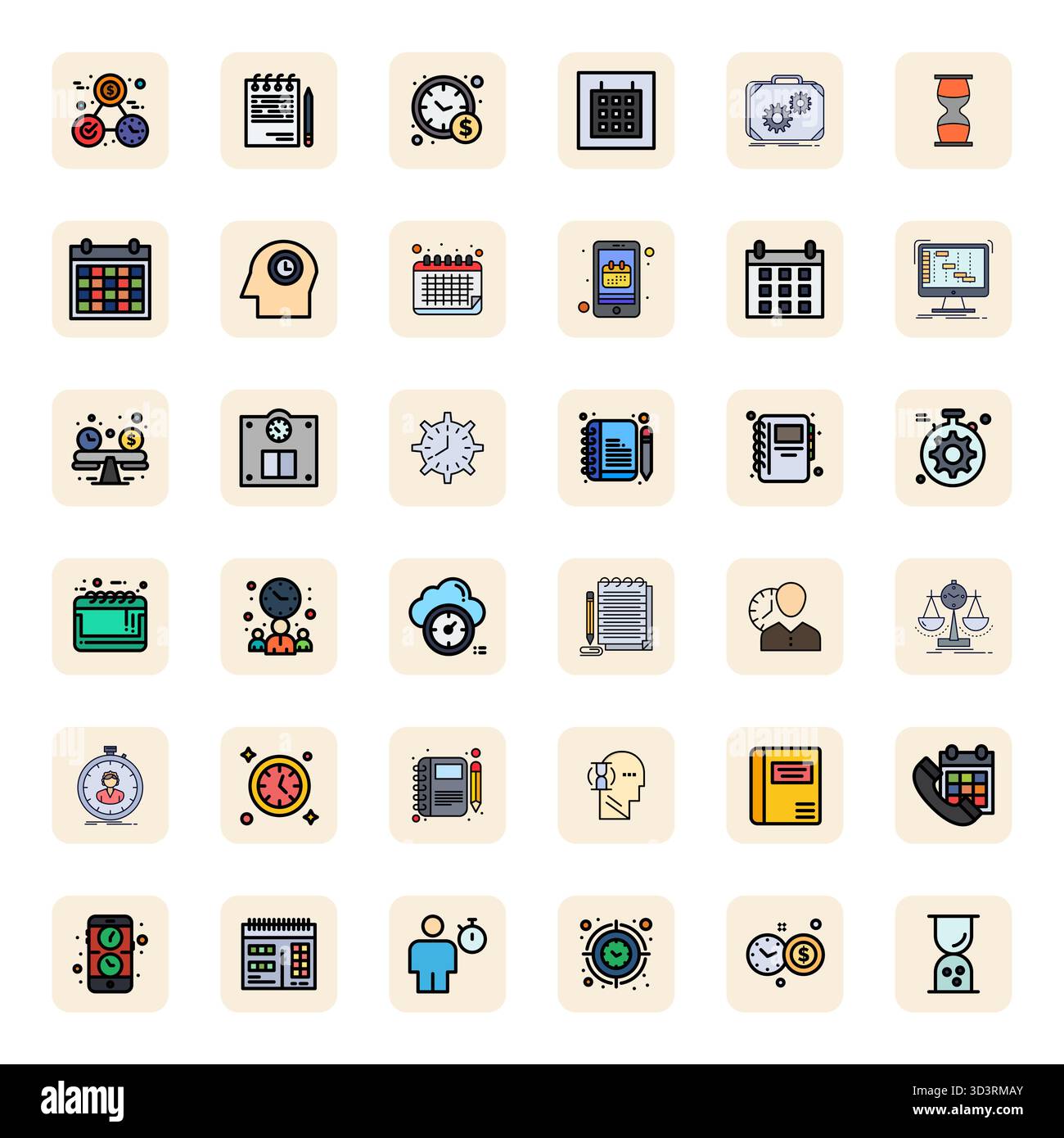 A clean collection of 36 LineFilled vector icons representing ...