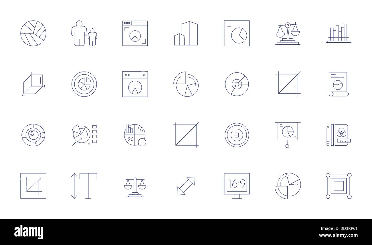 Exceptional collection of 28 Thin Line vector icons for Proportions ...