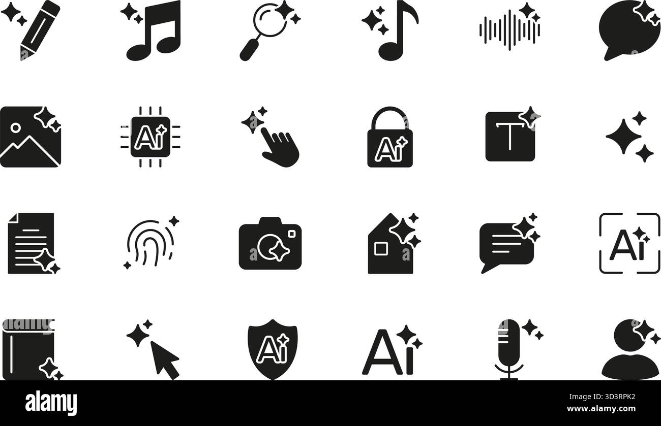 Generate AI Multimedia User Interface. Artificial Intelligence Signs ...