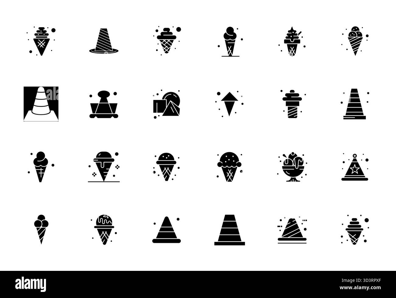 Ultimate collection of 24 vector icons representing Cone in Filled ...