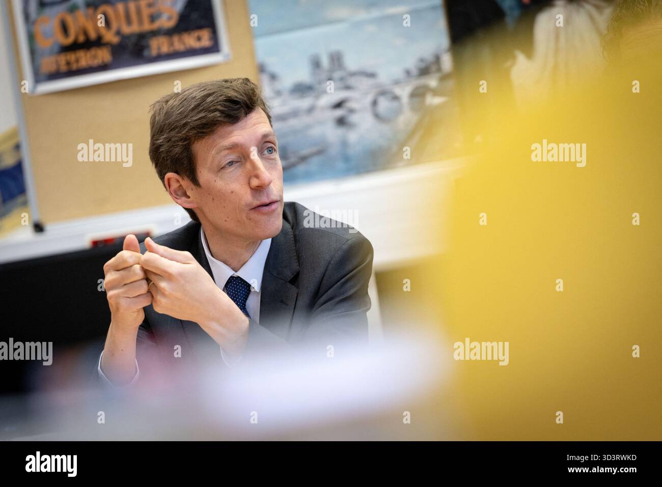 Portrait of French Minister of Education Edouard Geffray meets students ...