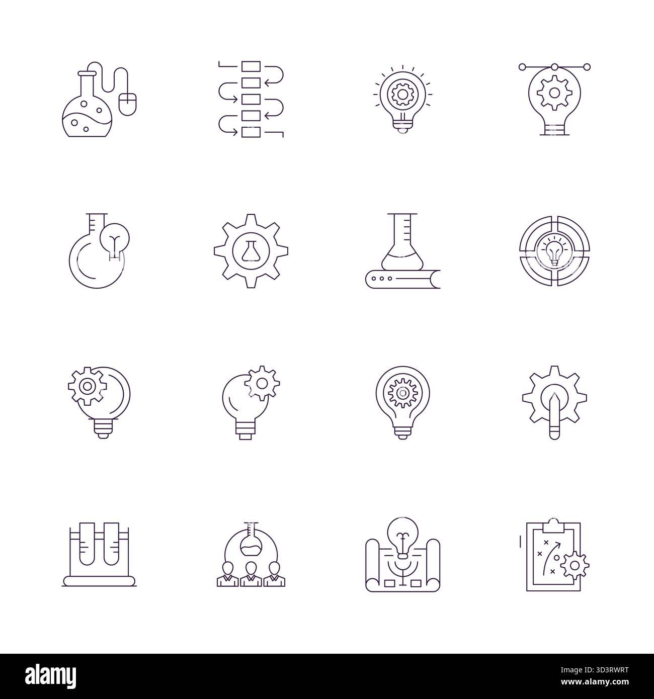 Exceptional collection of 16 Thin Line vector icons for Methodology ...