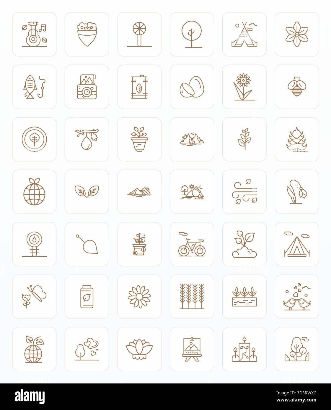 Essential pack of 42 Editable vector icons for Nature in Bold Line ...