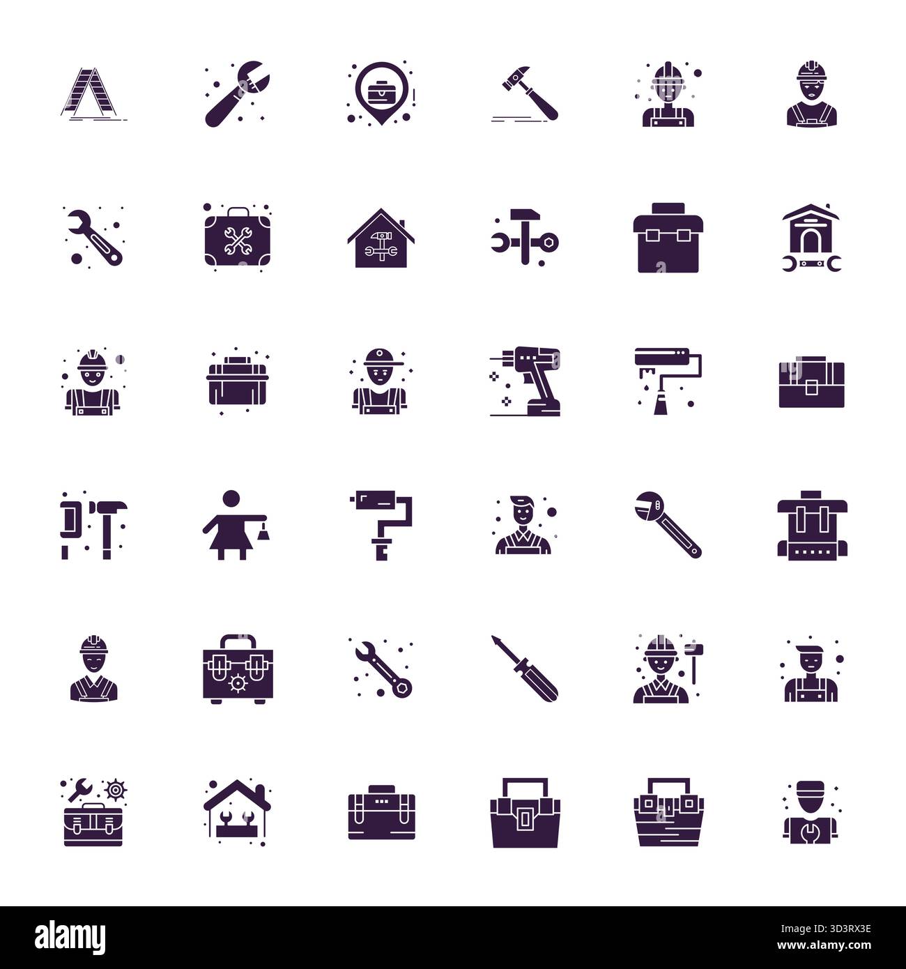 Advanced collection of 36 Editable vector icons inspired by Handyman ...