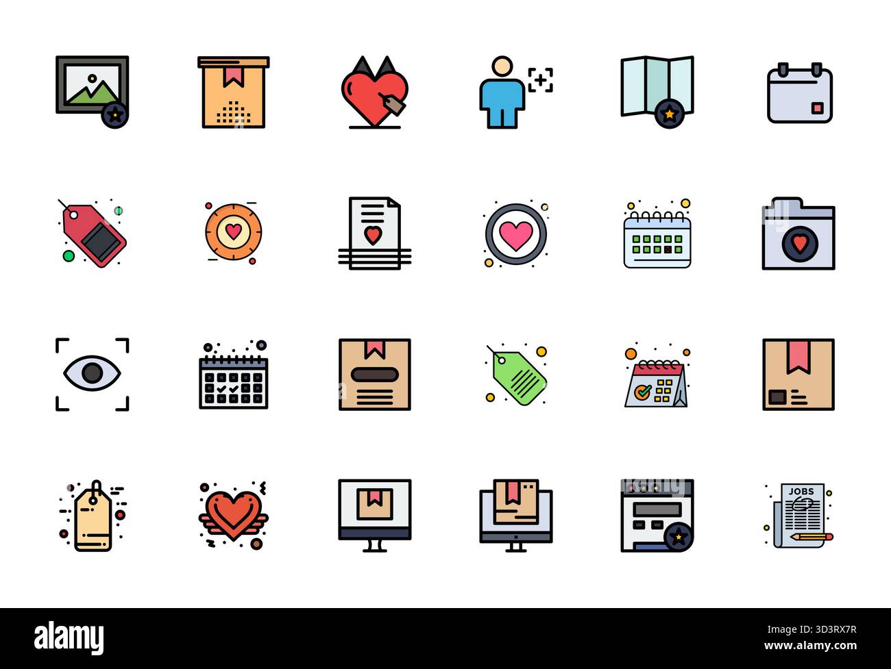 Refined bundle featuring 24 Line Filled vector icons for Marked ...