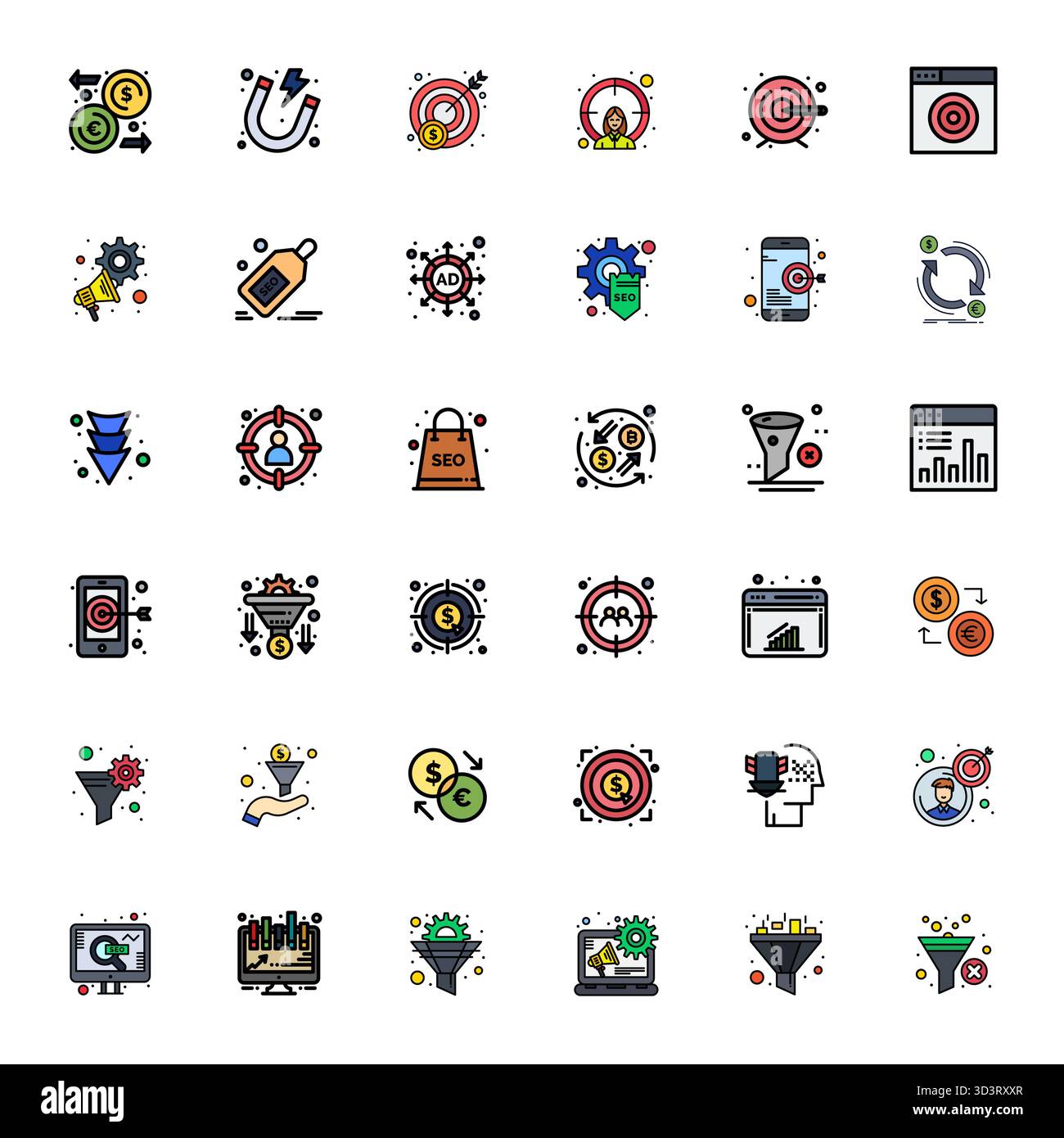 Masterfully created 36 vector icons representing Conversion in Line ...