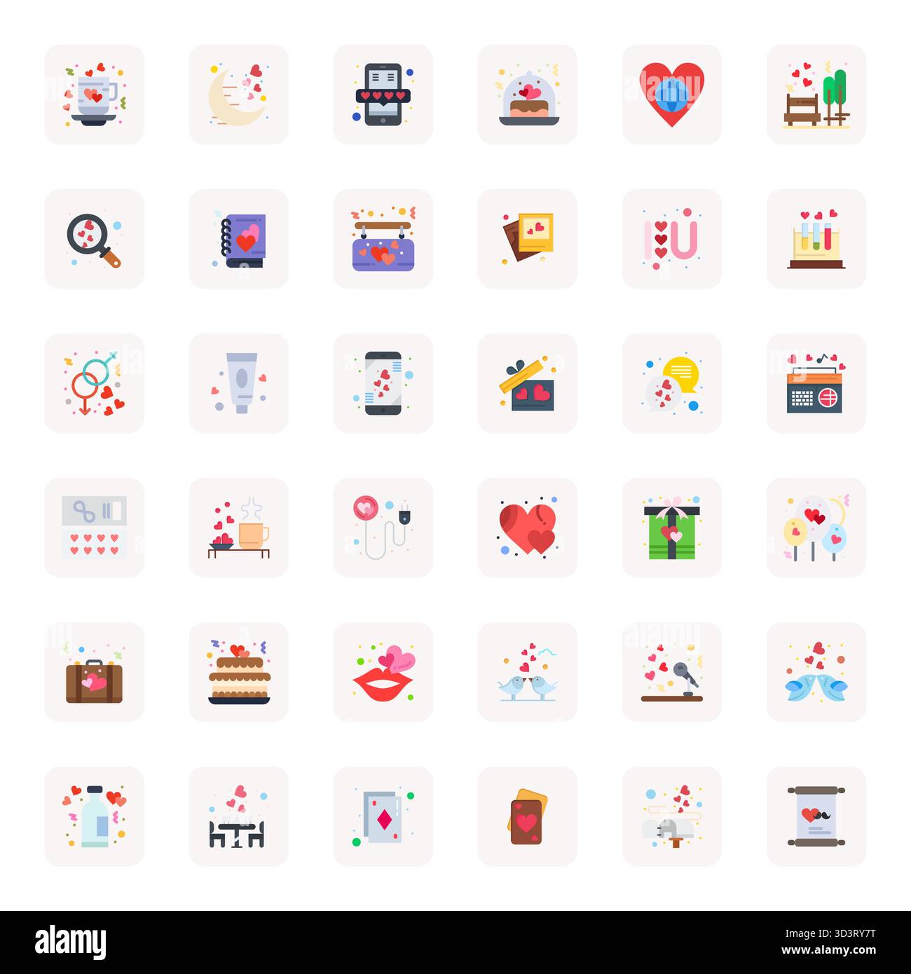 Artfully designed 36 Flat Pixel Aligned vector icons for Hearts ...