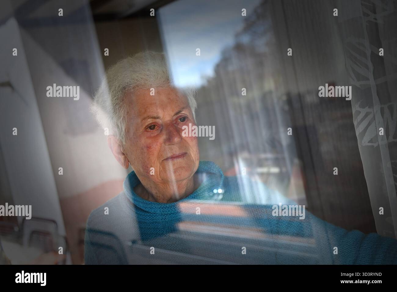 Themed photo, stock photo; depression in old age, life in old age ...