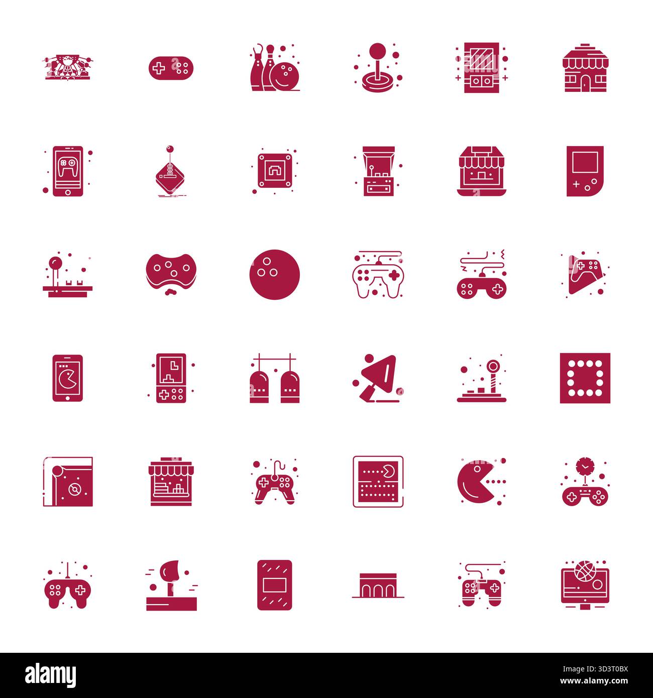 Essential pack of 36 Pixel Aligned vector icons for Arcade in Filled ...