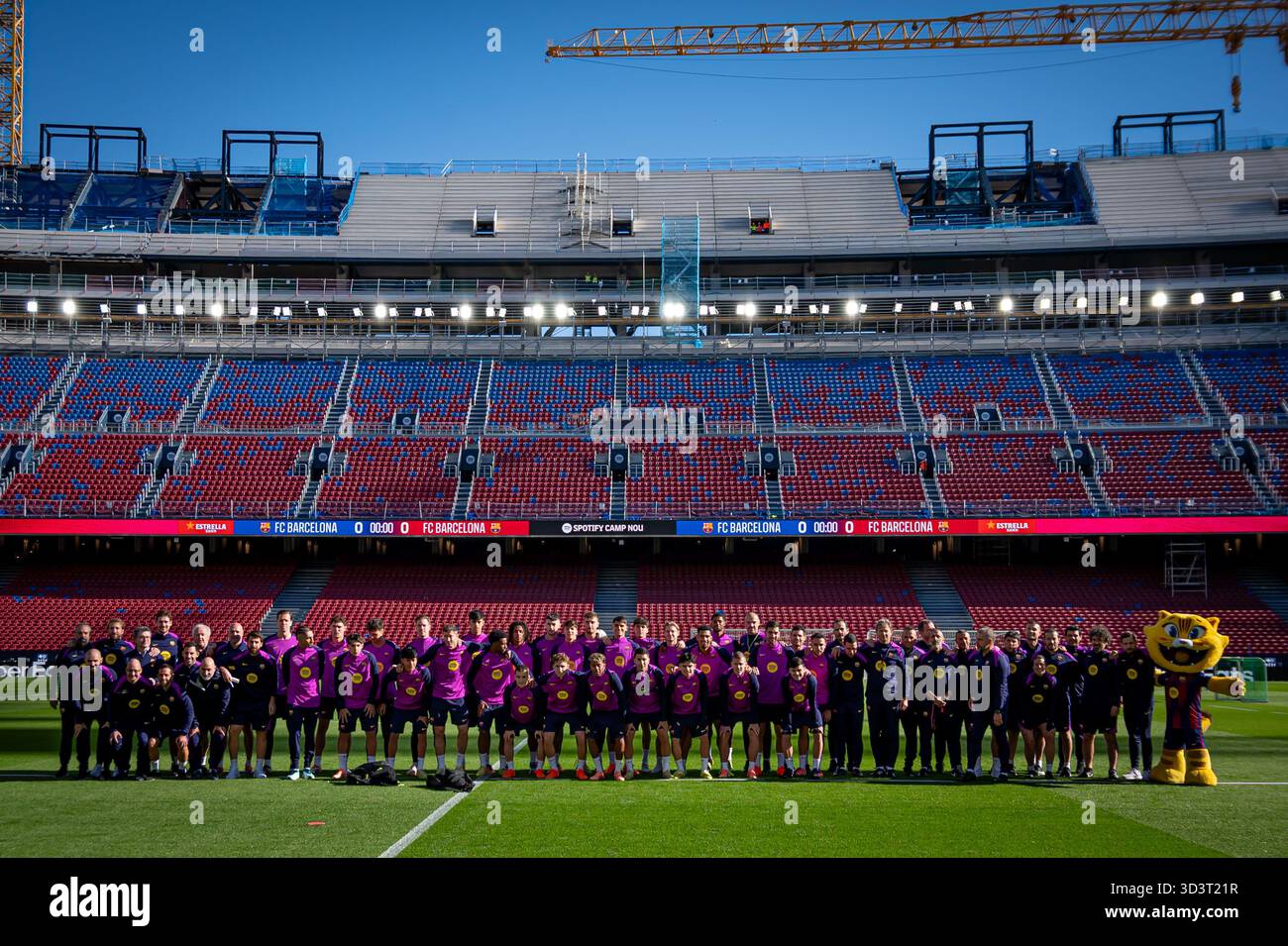Players of FC Barcelona are seen during FC Barcelona’s first training ...