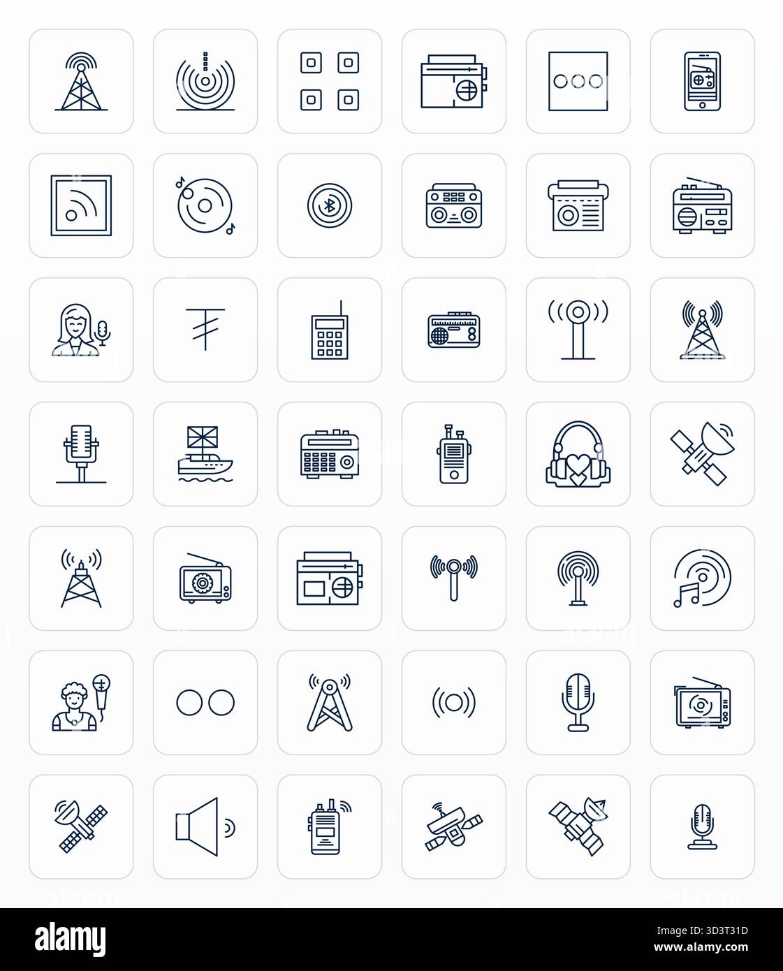 Artfully designed 42 Bold Line Editable vector icons for Radio ...