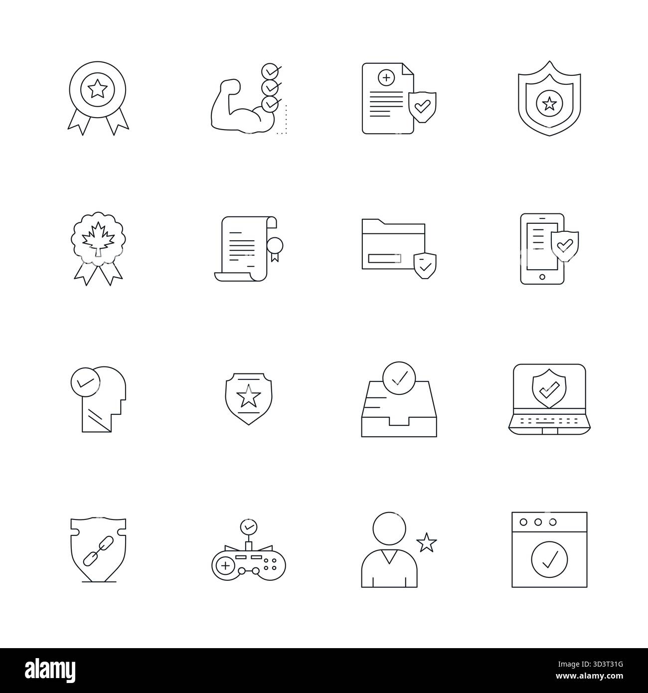 Handcrafted collection featuring 16 Thin Line vector icons for Verified ...