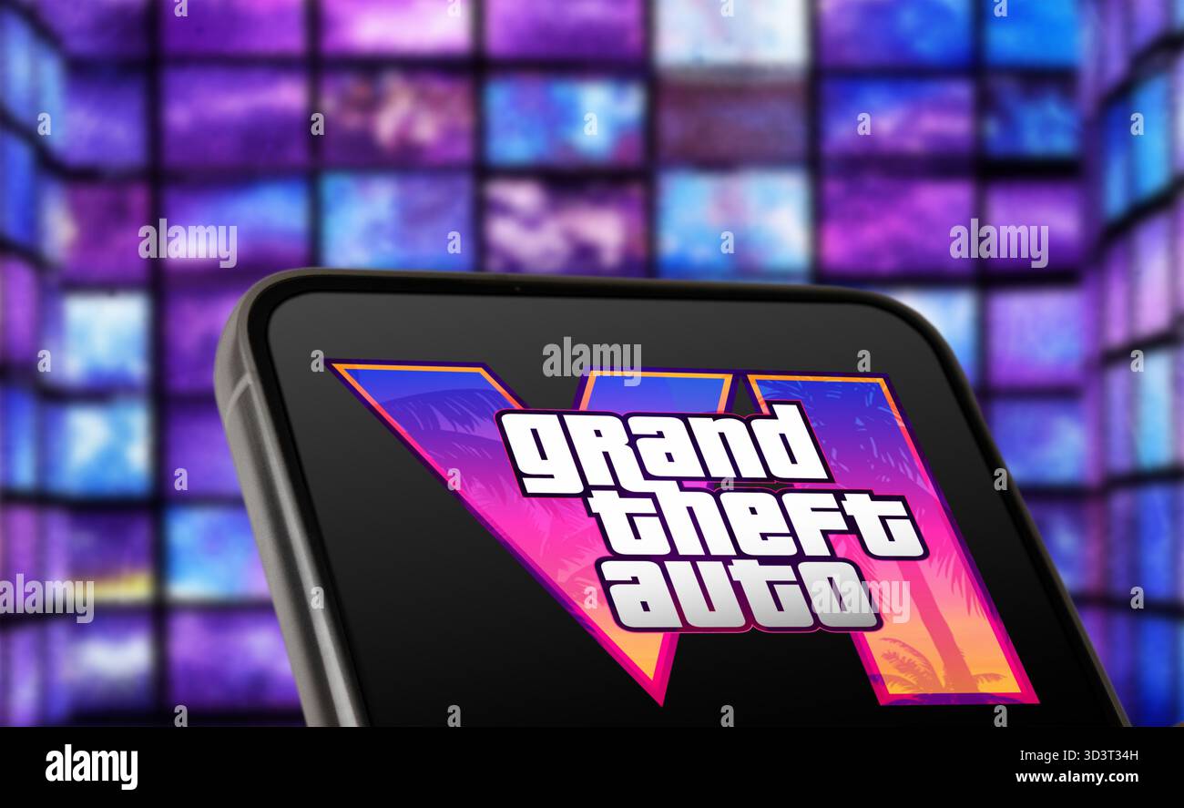 Grand Theft Auto computer game GTA 6 Stock Photo - Alamy