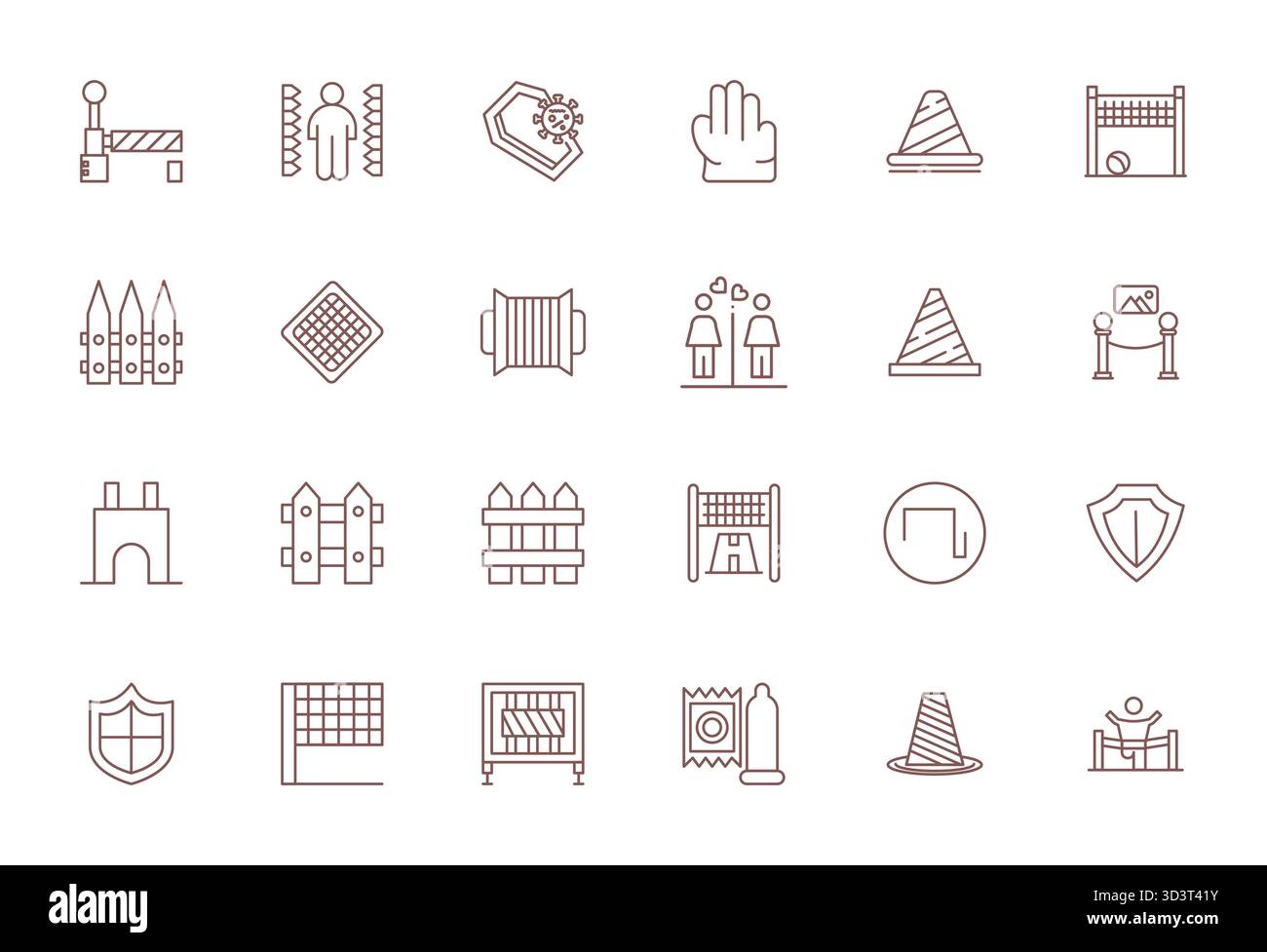 Strategic bundle featuring 24 vector icons representing Barrier in Bold ...