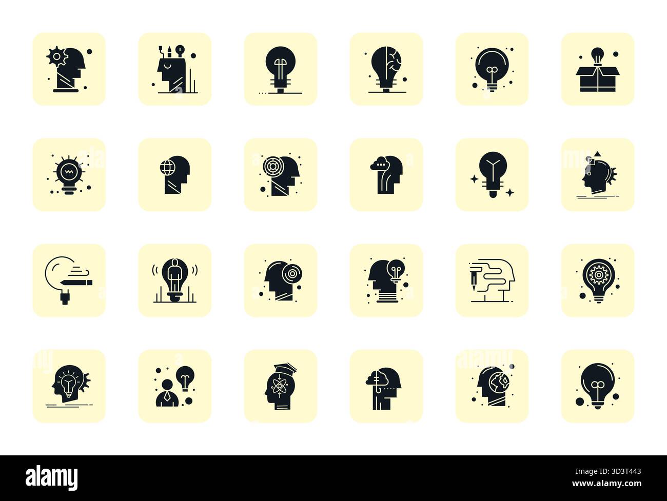 Collection of 24 Filled Display Perfect vector icons for Thinking ...