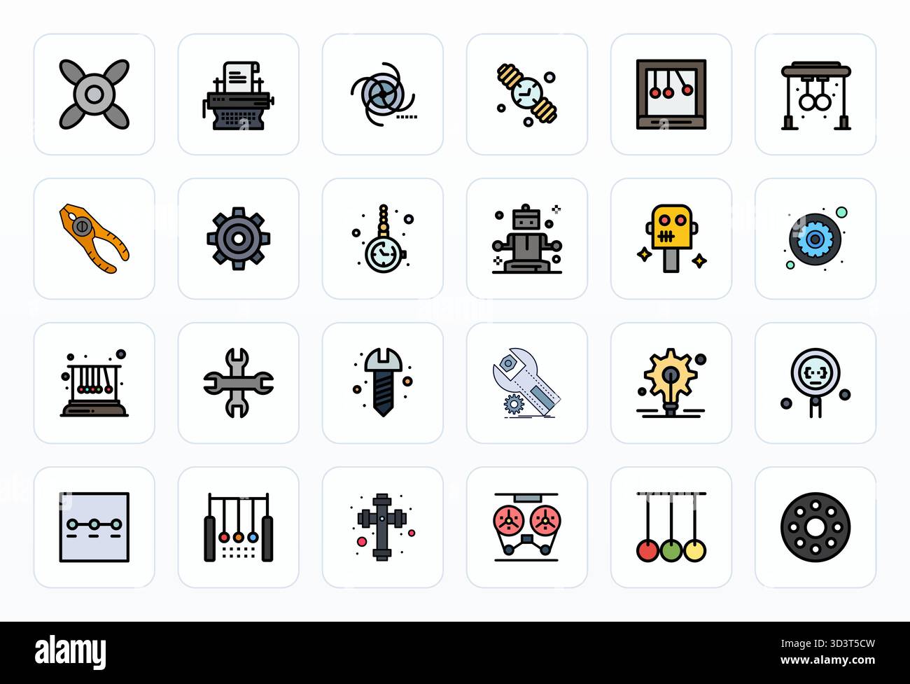 Carefully curated 24 Filled Line vector icons for Mechanical, featuring ...