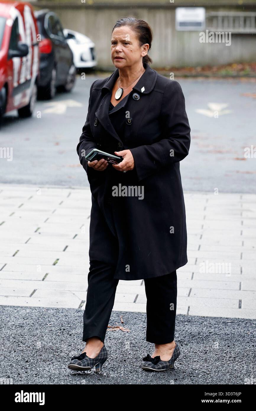 Sinn Fein leader Mary Lou McDonald arriving at the Church of the Sacred ...