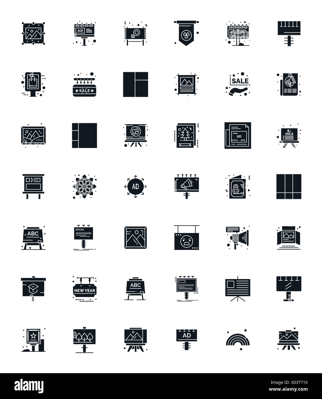 Essential pack of 42 Pixel Aligned vector icons for Poster in Filled ...