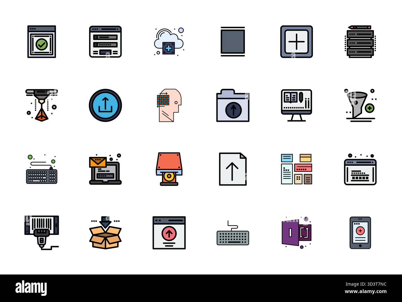 Complete package of 24 vector icons themed around Data Input ...