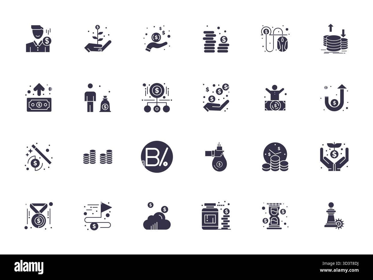 Complete package of 24 vector icons themed around Financial Gain ...