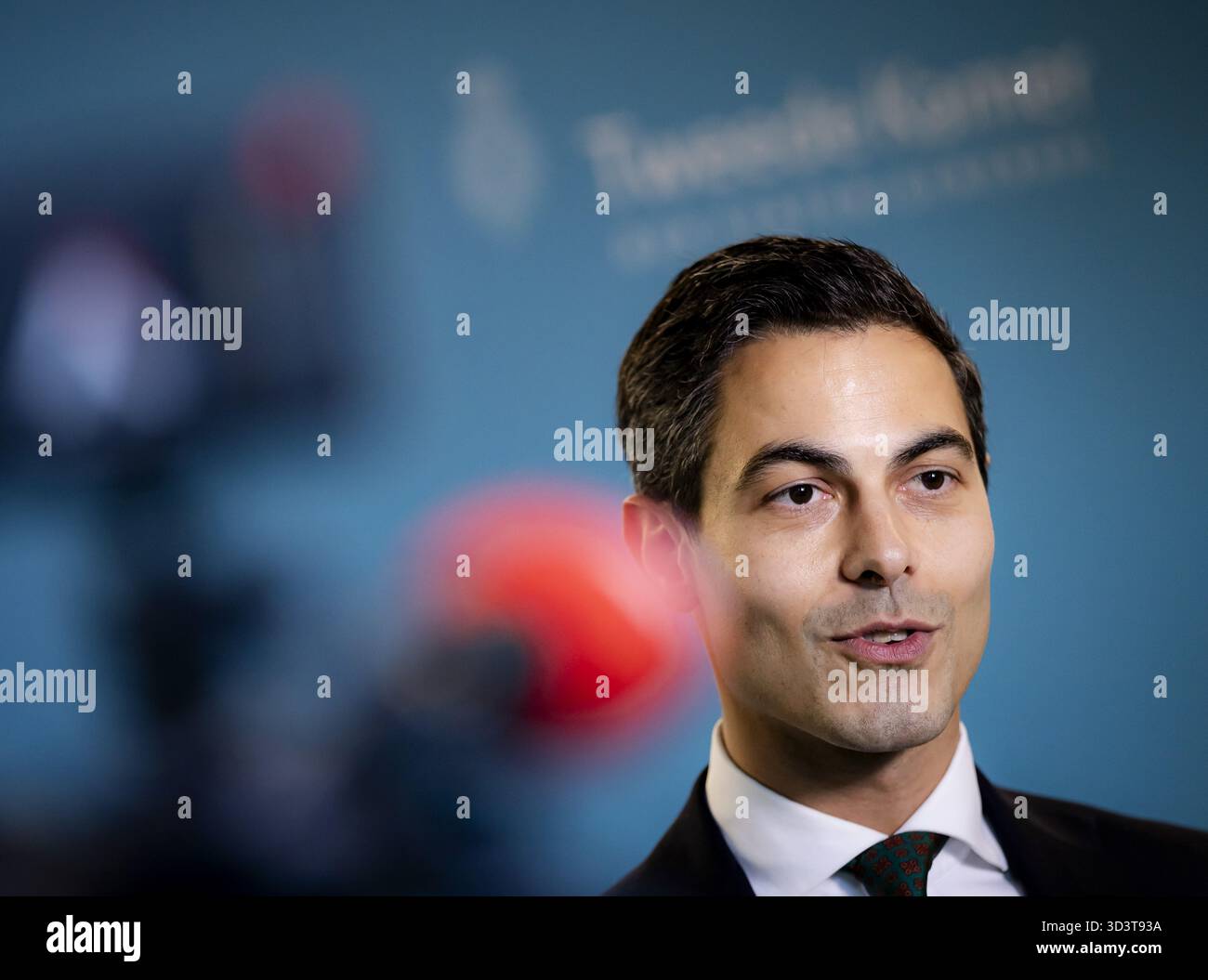 THE HAGUE – Rob Jetten (D66) speaks to the press after a meeting with ...