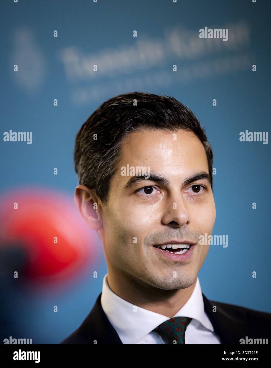 THE HAGUE – Rob Jetten (D66) speaks to the press after a meeting with Joost Eerdmans (JA21) and ...