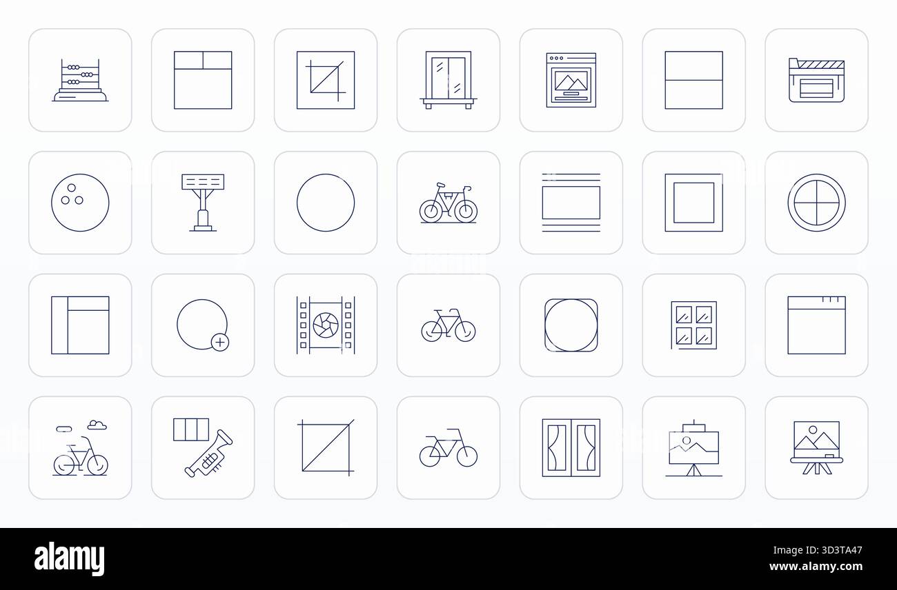 Discover a set of 28 Thin Line vector icons crafted for the Frame theme ...