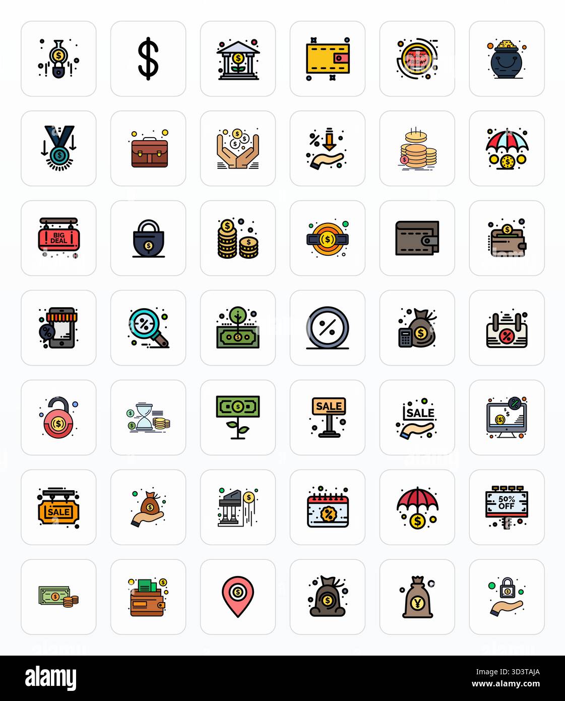 Comprehensive toolkit of 42 vector icons themed around Savings ...