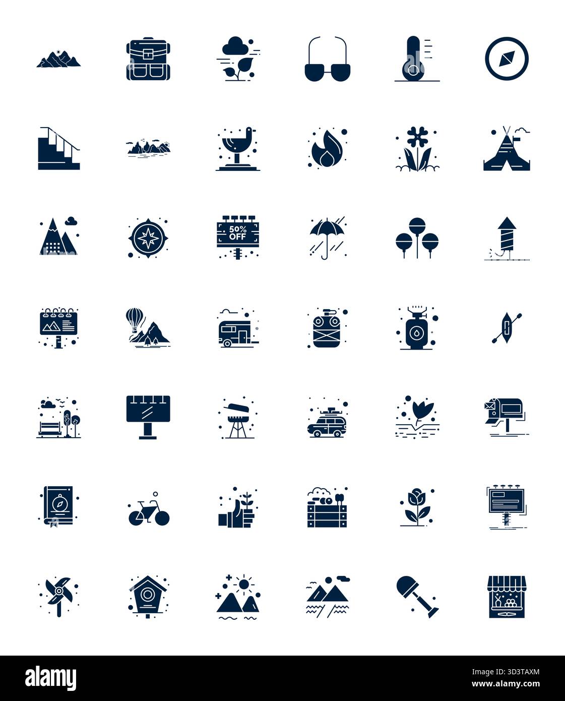 Distinctive pack of 42 Editable vector icons inspired by Outdoor ...
