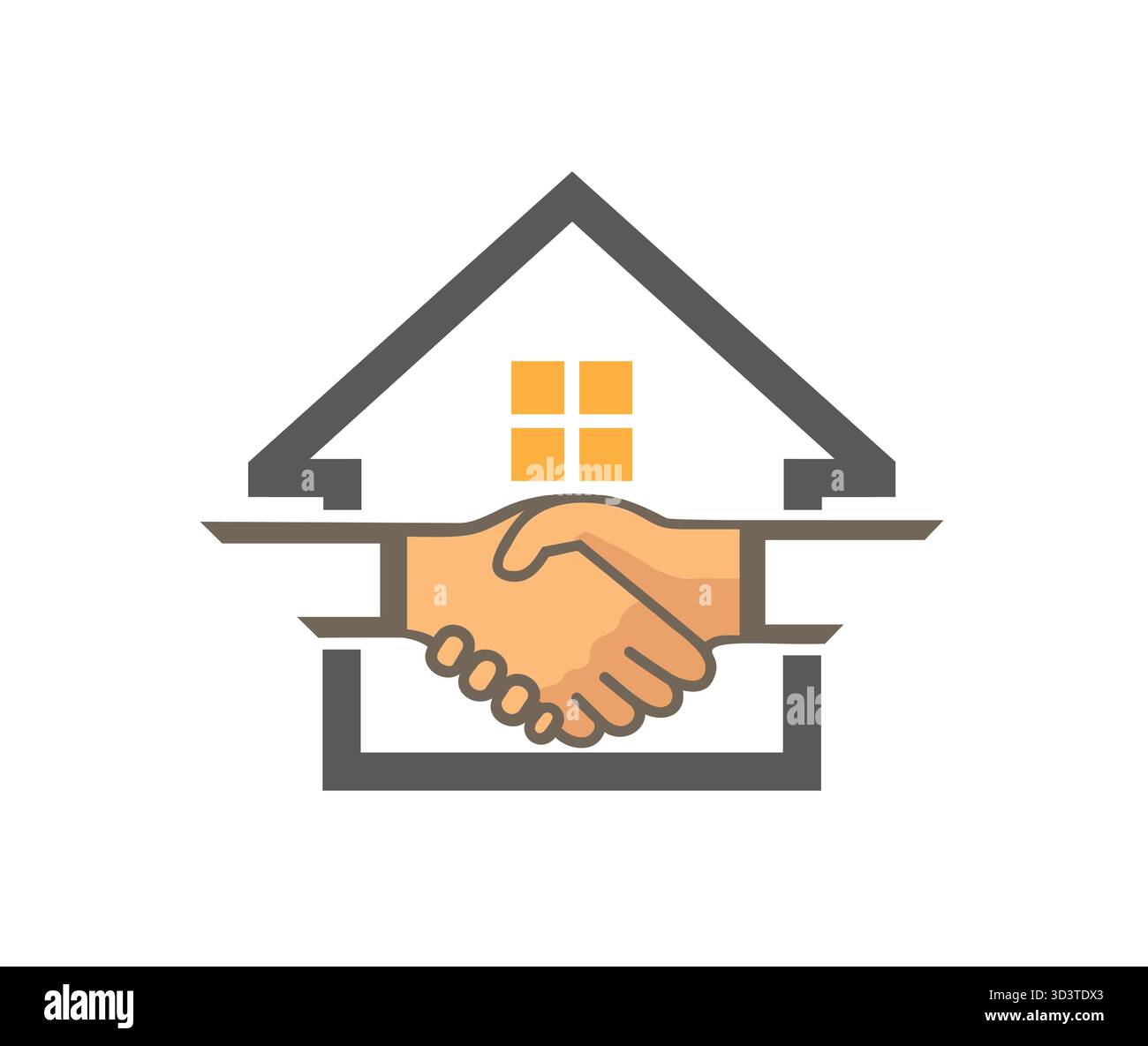 Real estate handshake logo vector illustration house agreement deal ...