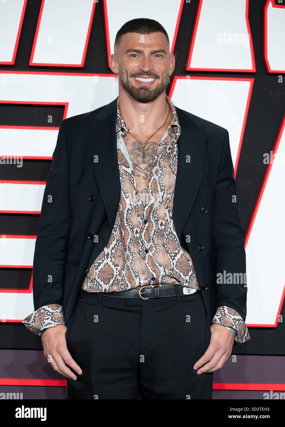Jake Quickenden attends "The Running Man" UK Premiere at Odeon Luxe ...