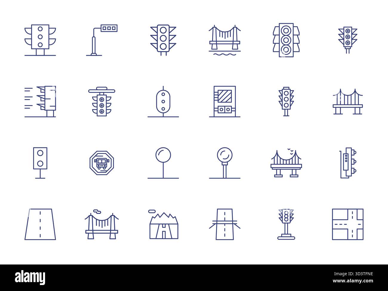 Discover a set of 24 Bold Line vector icons crafted for the Roadway ...