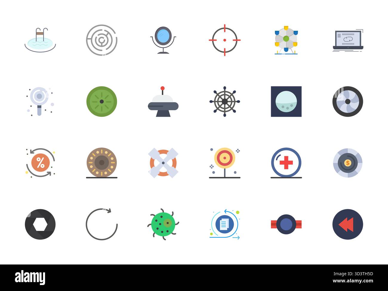 This Circular vector icon pack includes 24 Flat designs in Retina Ready ...