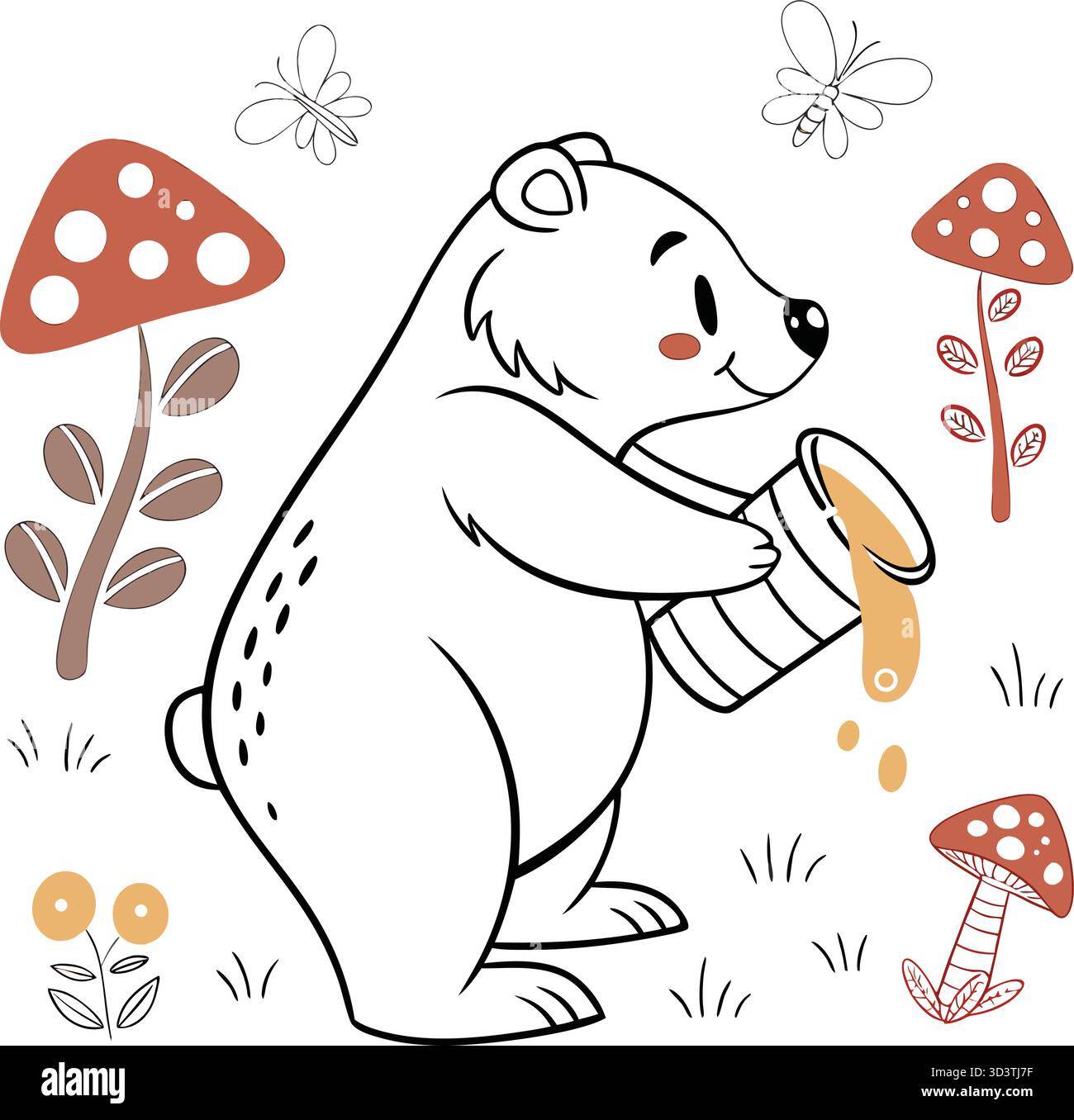 Cute forest background Stock Vector Images - Alamy