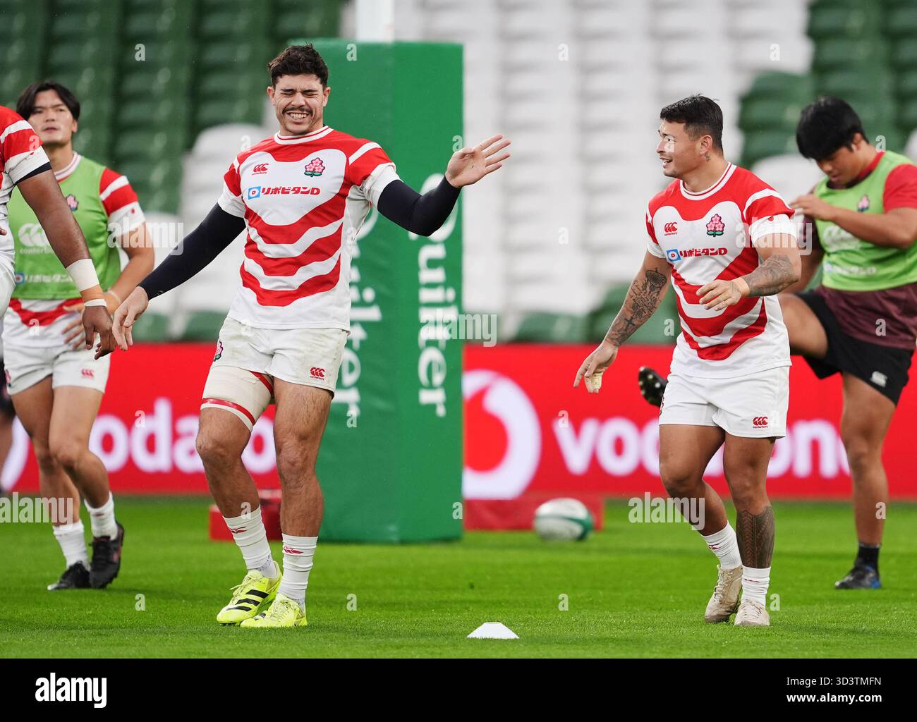 Japan's Dylan Riley (left), and Charlie Lawrence (right), during a ...