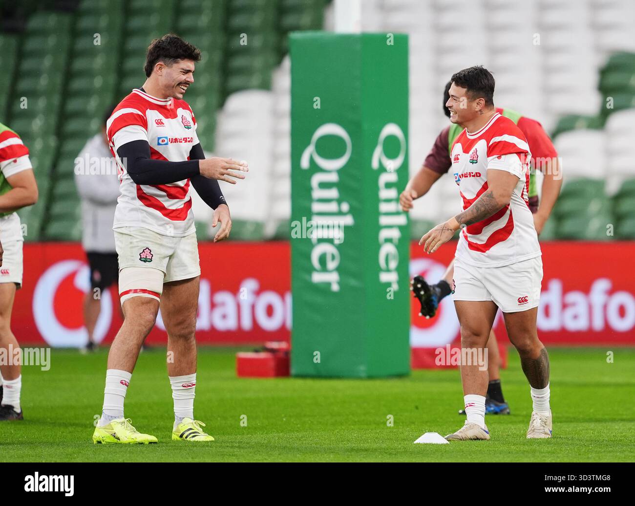 Japan's Dylan Riley (left), and Charlie Lawrence (right), during a ...