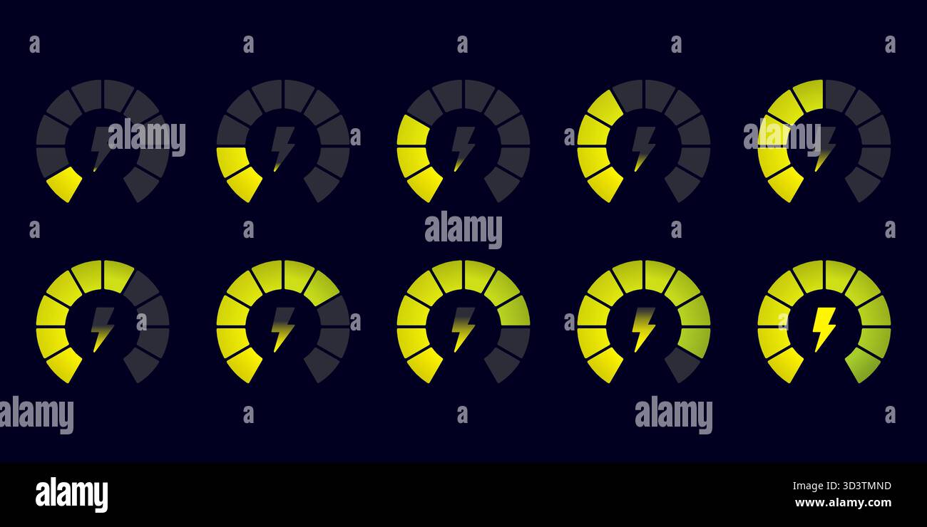 Power level indicator animation energy meter hi-res stock photography ...