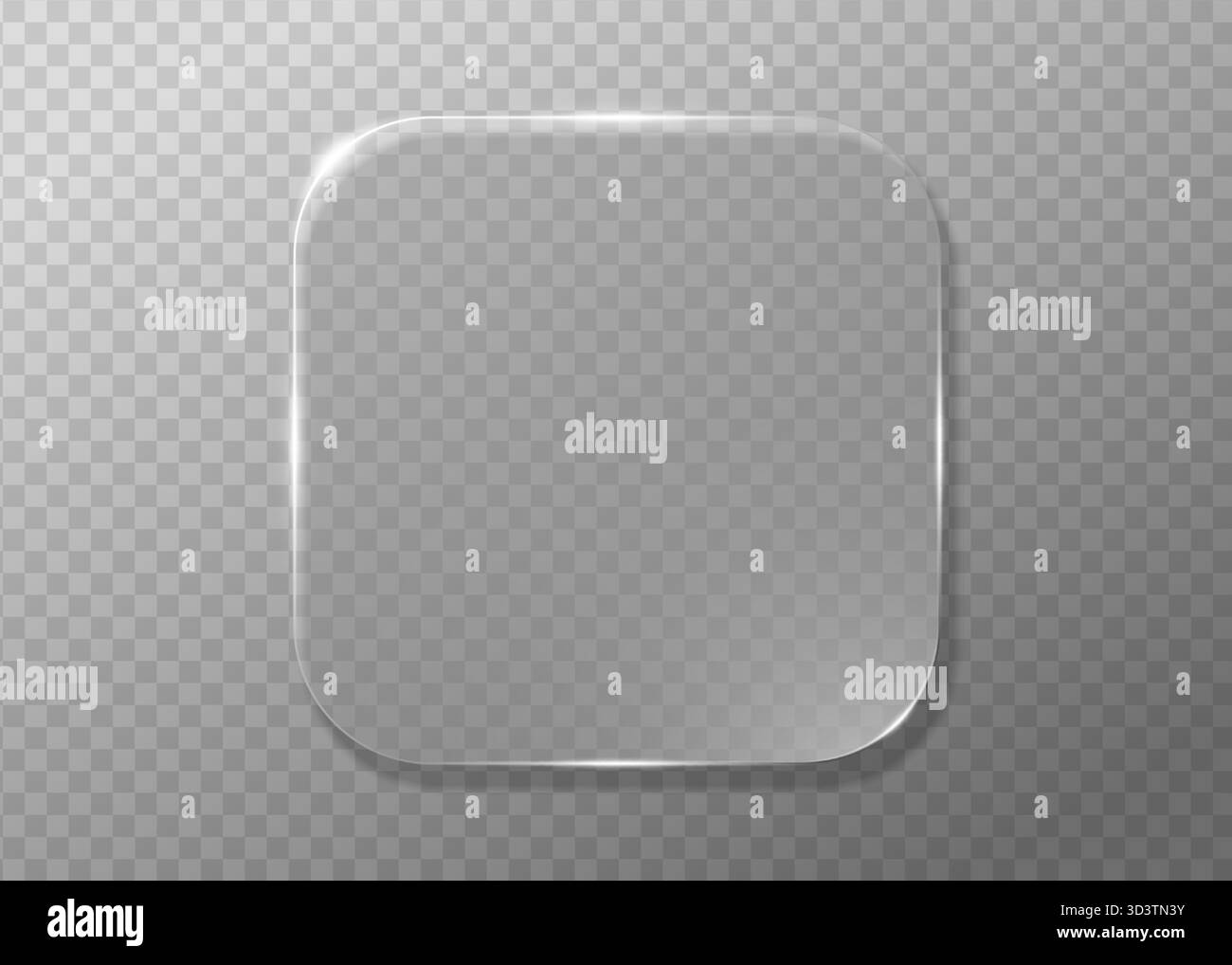 Modern glassmorphism UI with 3D square panel and holographic glow. Transparent glass morphism ...