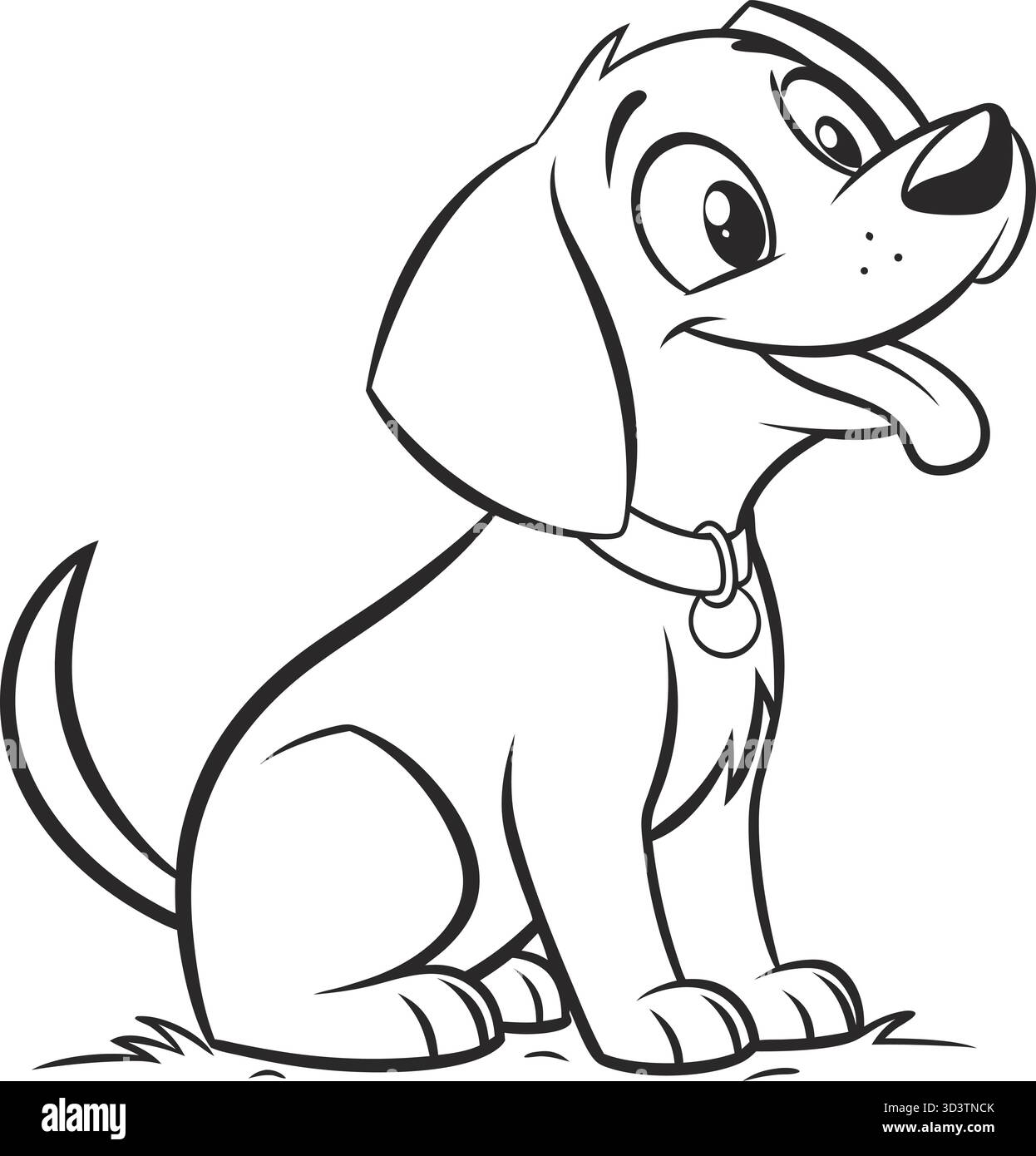 Dog cartoon art Black and White Stock Photos & Images - Alamy