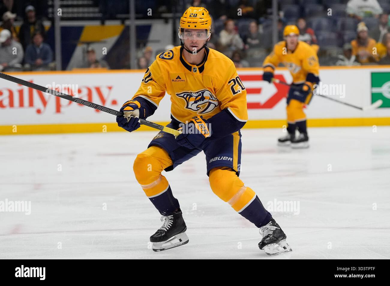 Nashville Predators defenseman Justin Barron (20) plays during the ...