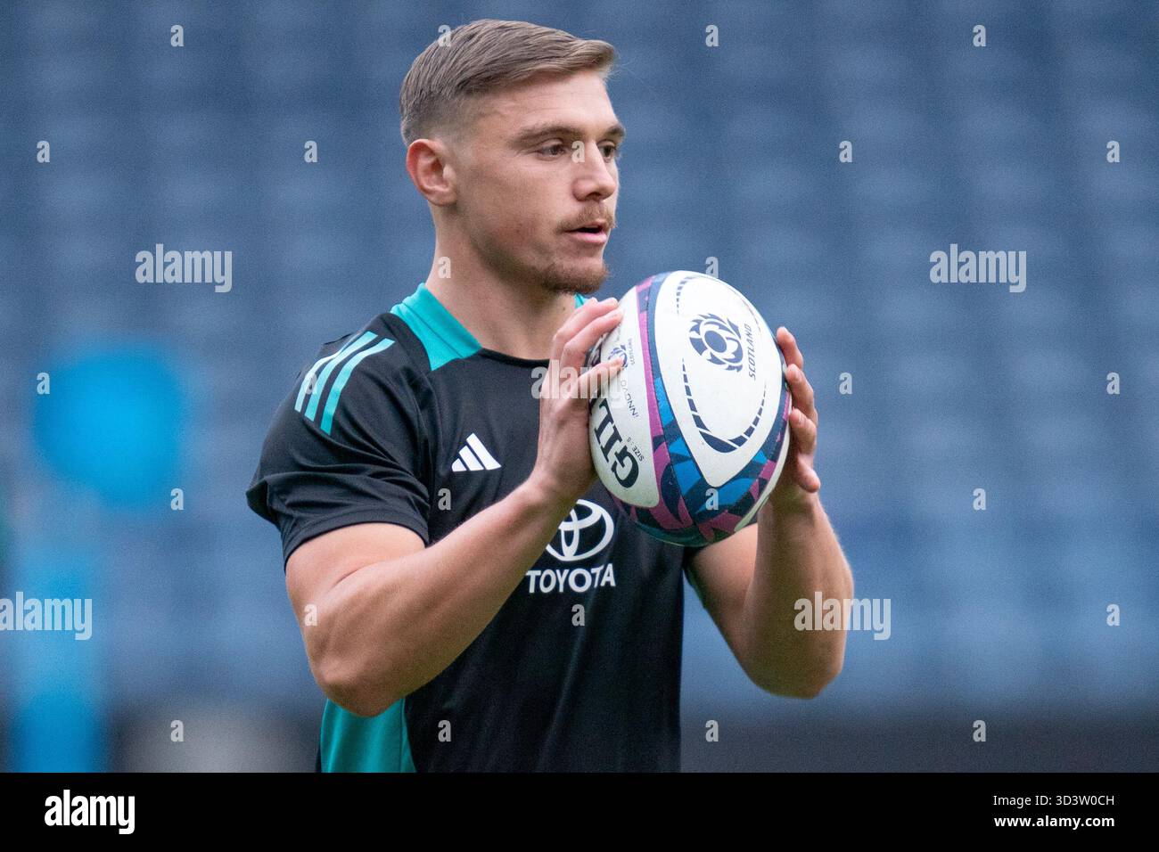 New Zealand's Cortez Ratima during the team run at Scottish Gas ...
